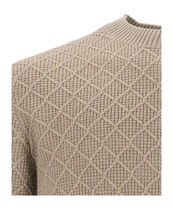 Emporio Armani Textured Crewneck Knitted Sweater