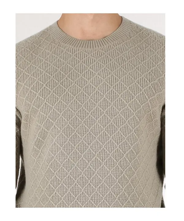 Emporio Armani Textured Crewneck Knitted Sweater