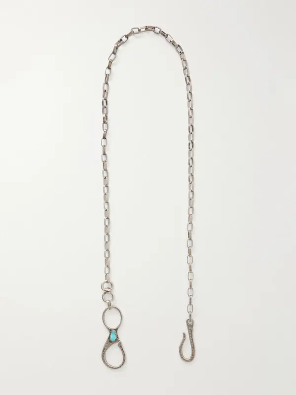 Kapital Tone And Turquoise Wallet Chain - Silver