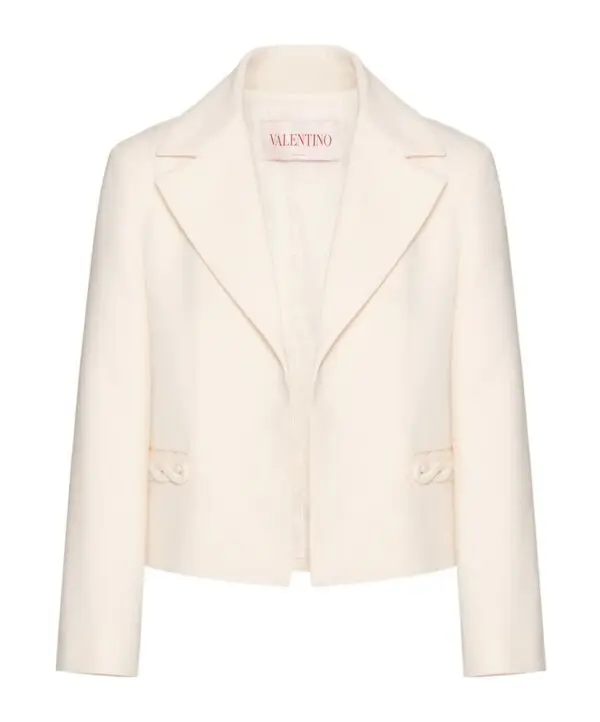Valentino Garavani Straight Hem Long-sleeved Coat - Ivory