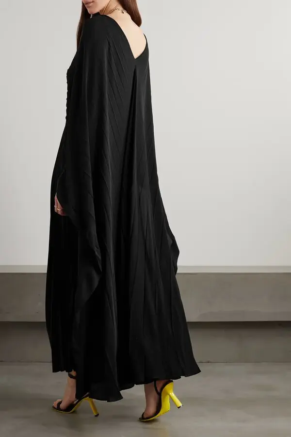 Valentino Garavani Shawl Effect Pleated Extra-long Dress