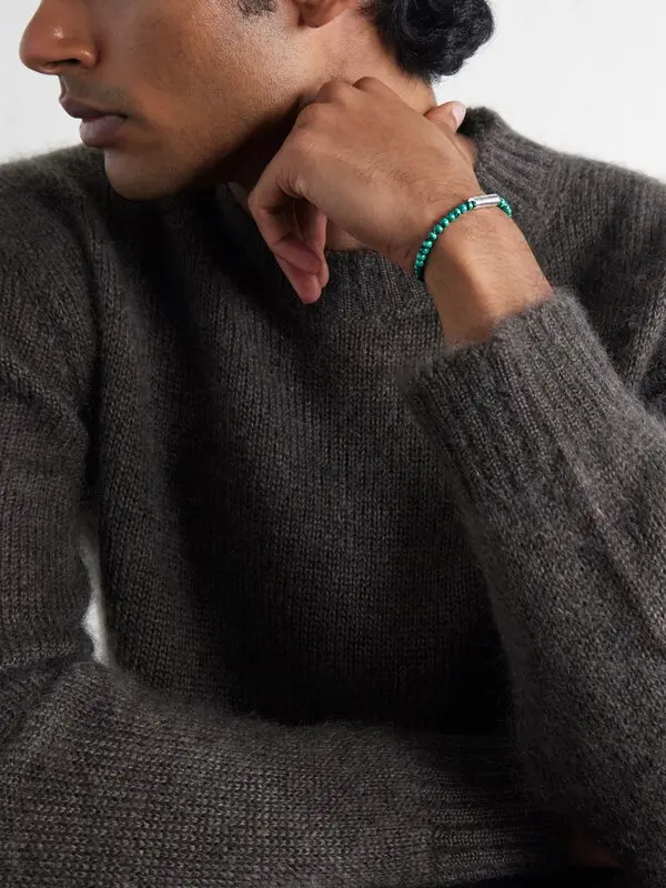 Le Gramme 11g Malachite Beads Bracelet