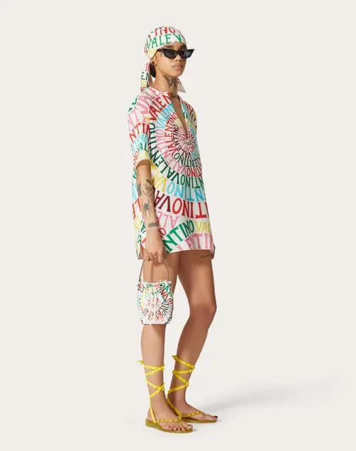 Valentino Garavani Logo Ringed Crepe Chine Dress