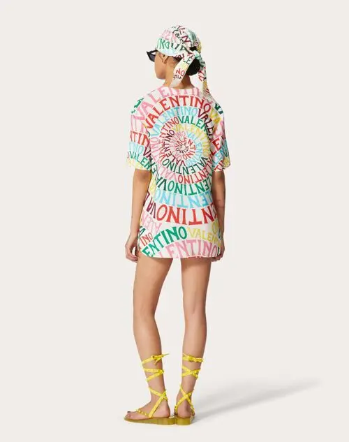 Valentino Garavani Logo Ringed Crepe Chine Dress