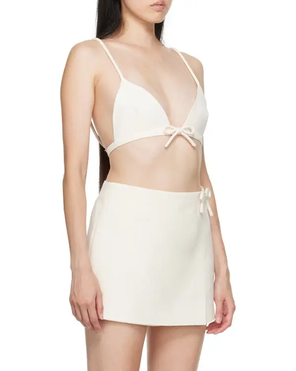 Valentino Garavani Crepe Couture Bow-appliqué Bralette Top
