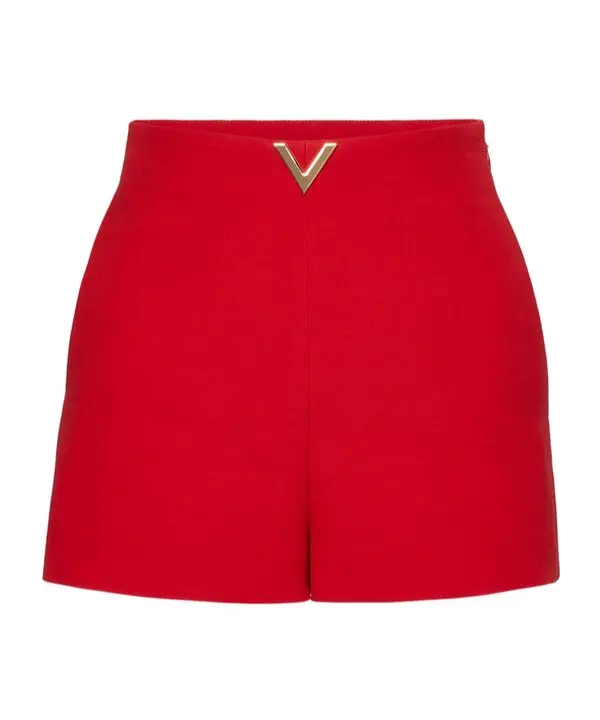 Valentino Garavani Crepe Couture V Gold Shorts