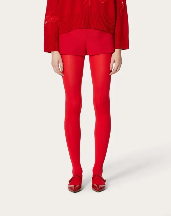 Valentino Garavani Crepe Couture V Gold Shorts