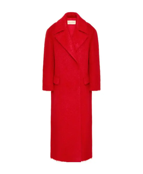 Valentino Garavani Peak-lapels Straight Hem Coat - Red