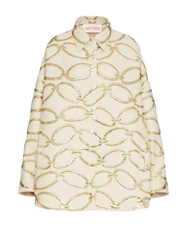 Valentino Garavani Chain 1967 Damask Coat Casual Jacket - Nude