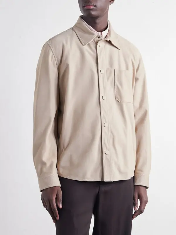 SLOWEAR Montedoro Suede Overshirt - Neutrals