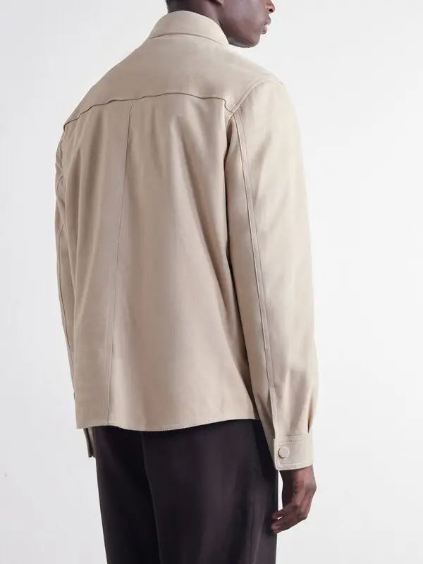 SLOWEAR Montedoro Suede Overshirt - Neutrals