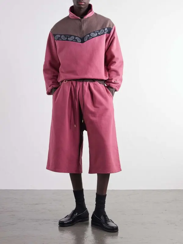 Kapital Straight-leg Cotton-jersey Drawstring Shorts
