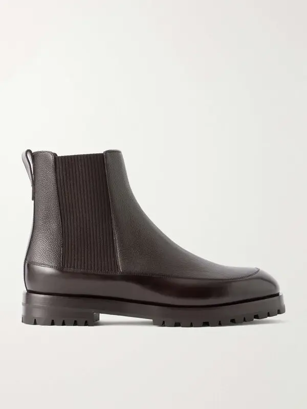 Manolo Blahnik Elvetico Manny Full-grain Leather Chelsea Boots