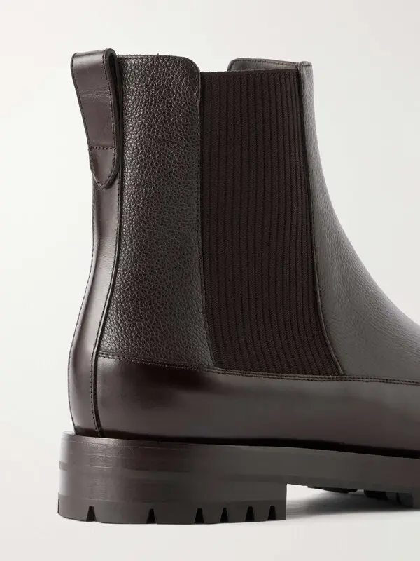 Manolo Blahnik Elvetico Manny Full-grain Leather Chelsea Boots
