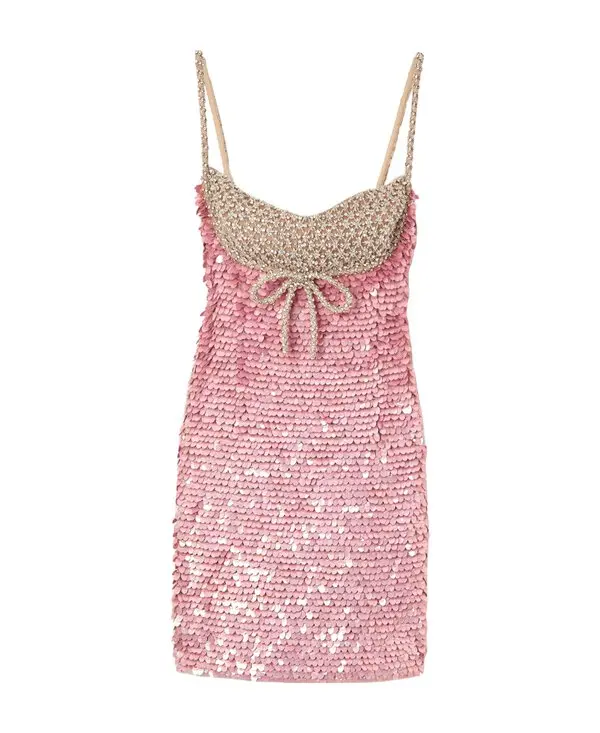 Valentino Garavani Beaded Sequined Mini Dress - Nude