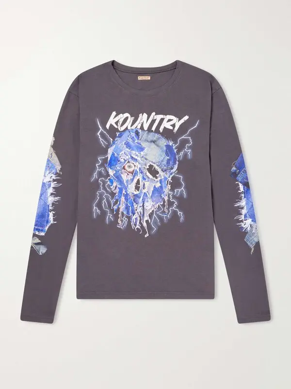 Kapital Printed Cotton-jersey T-shirt