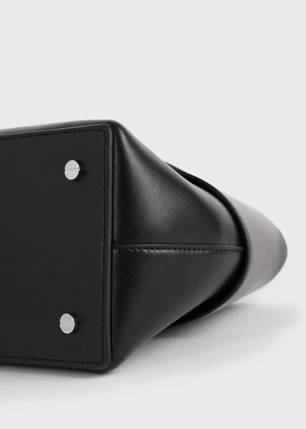 TOTEME Foldover Detailed Small Tote Bag - Black