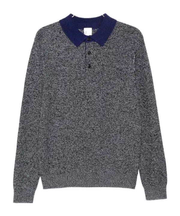 Paul Smith Marled-knit Long-sleeve Polo Shirt