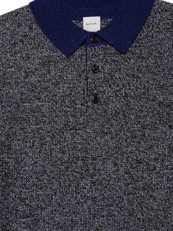 Paul Smith Marled-knit Long-sleeve Polo Shirt