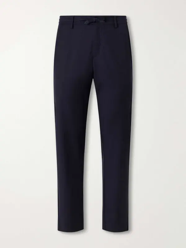 Canali Tapered Stretch-wool Gabardine Trousers