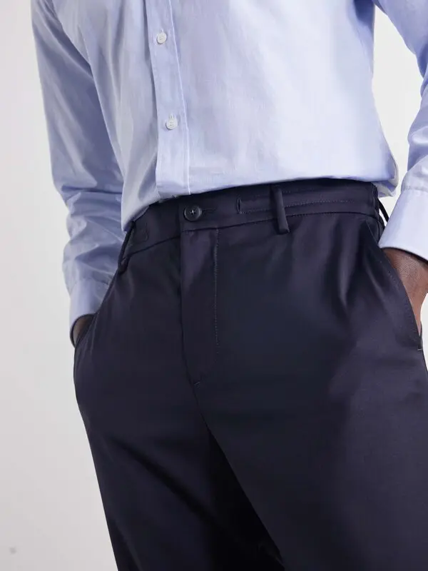 Canali Tapered Stretch-wool Gabardine Trousers