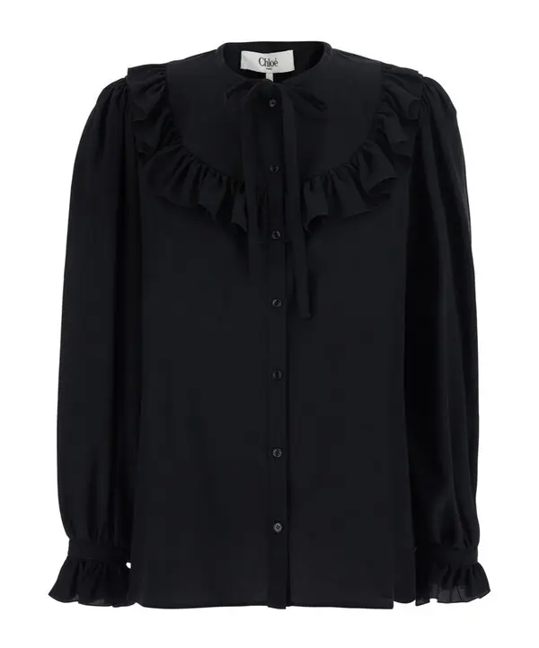 Chloé Ruffled Tie-neck Blouse