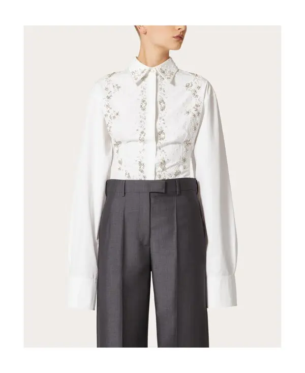 Valentino Garavani Embroidered Compact Popeline Shirt