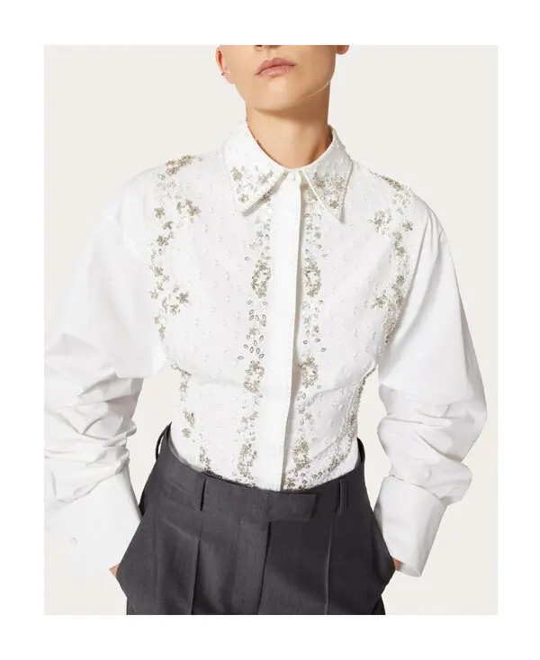Valentino Garavani Embroidered Compact Popeline Shirt
