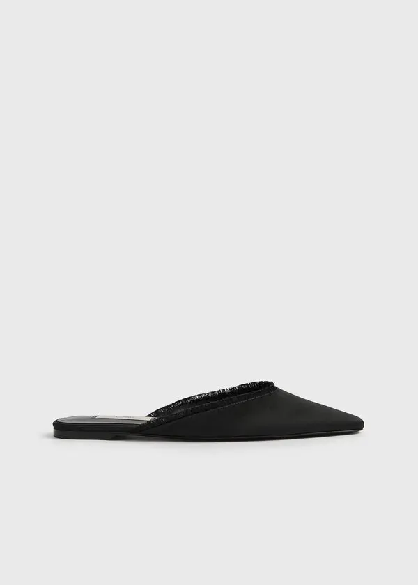 TOTEME Distressed Satin Casual Slides