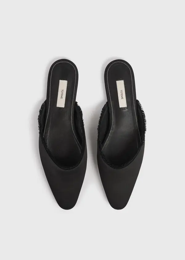 TOTEME Distressed Satin Casual Slides