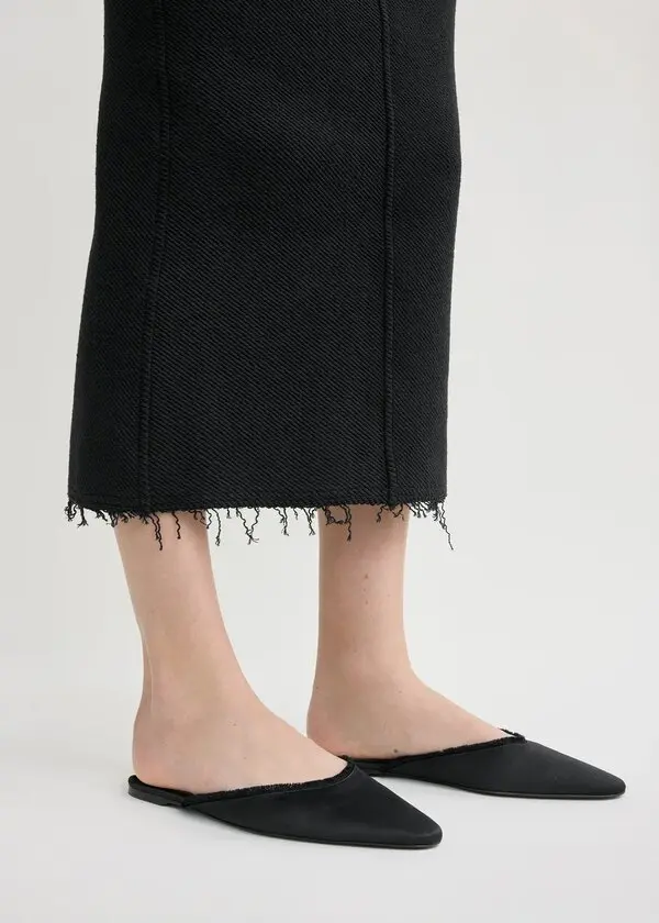 TOTEME Distressed Satin Casual Slides