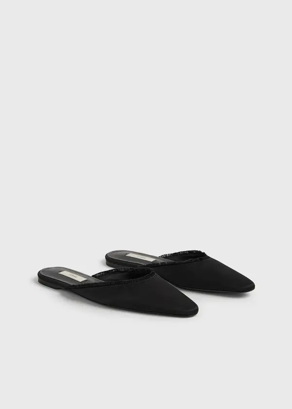 TOTEME Distressed Satin Casual Slides