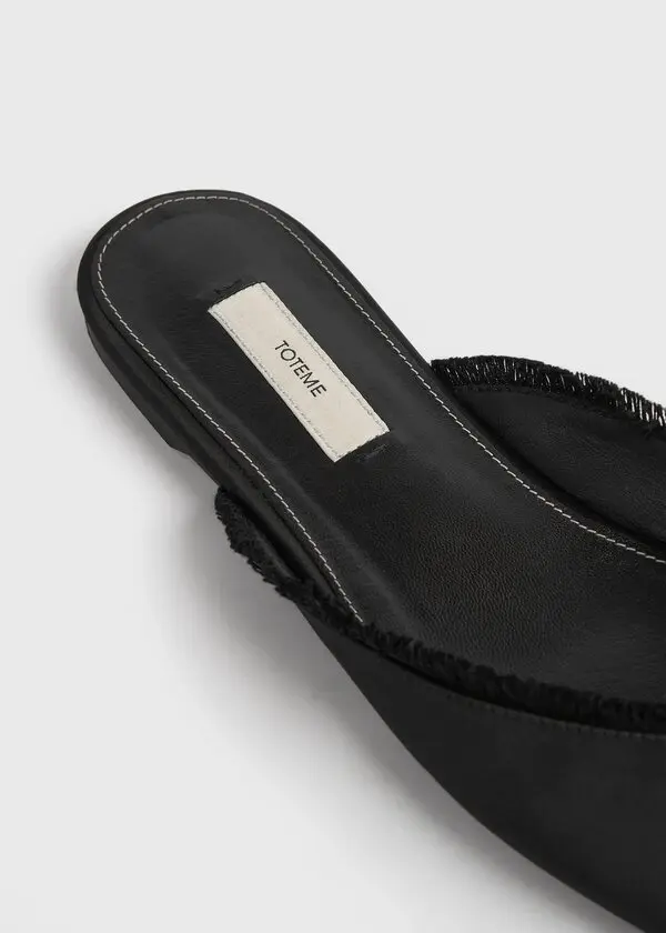 TOTEME Distressed Satin Casual Slides