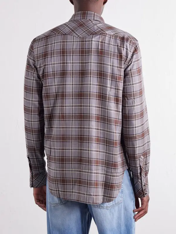 Acne Studios Logo-embroidered Checked Flannel Shirt