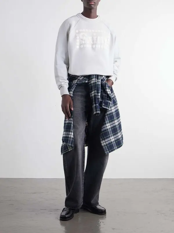 SAINT MXXXXXX Saint Printed Distressed Cotton-jersey Sweatshirt