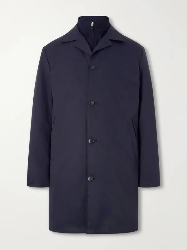 Canali Wool-trimmed Gabardine Hybrid Down Coat