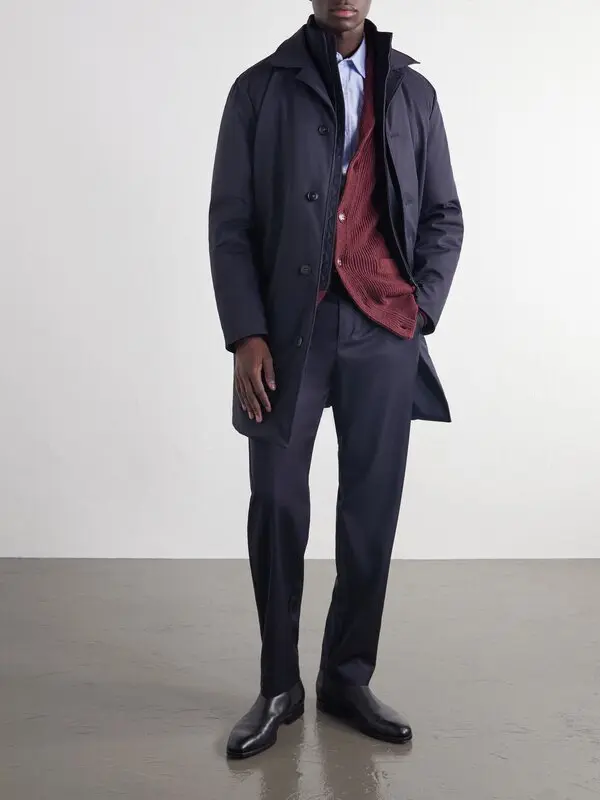 Canali Wool-trimmed Gabardine Hybrid Down Coat