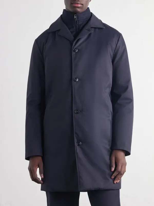 Canali Wool-trimmed Gabardine Hybrid Down Coat