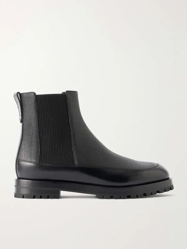Manolo Blahnik Elvetico Manny Full-grain Leather Chelsea Boots