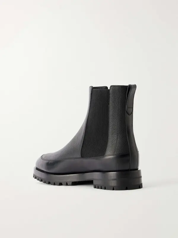 Manolo Blahnik Elvetico Manny Full-grain Leather Chelsea Boots