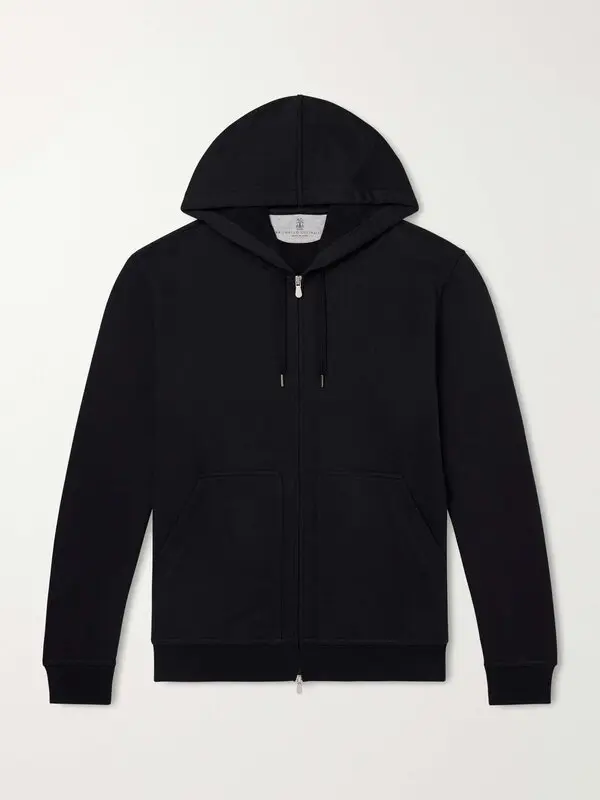 Brunello Cucinelli Cotton-blend Jersey Zip-up Hoodie