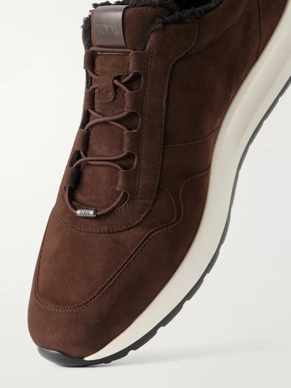 TOD'S Shearling-lined Suede Sneakers