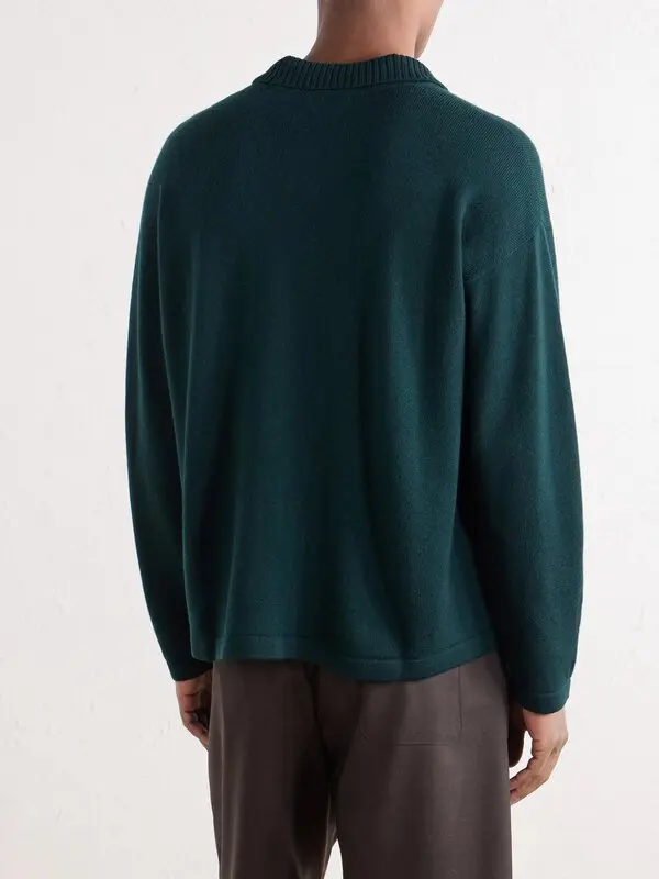 BODE Logo-detailed Merino Wool Polo Shirt - Green