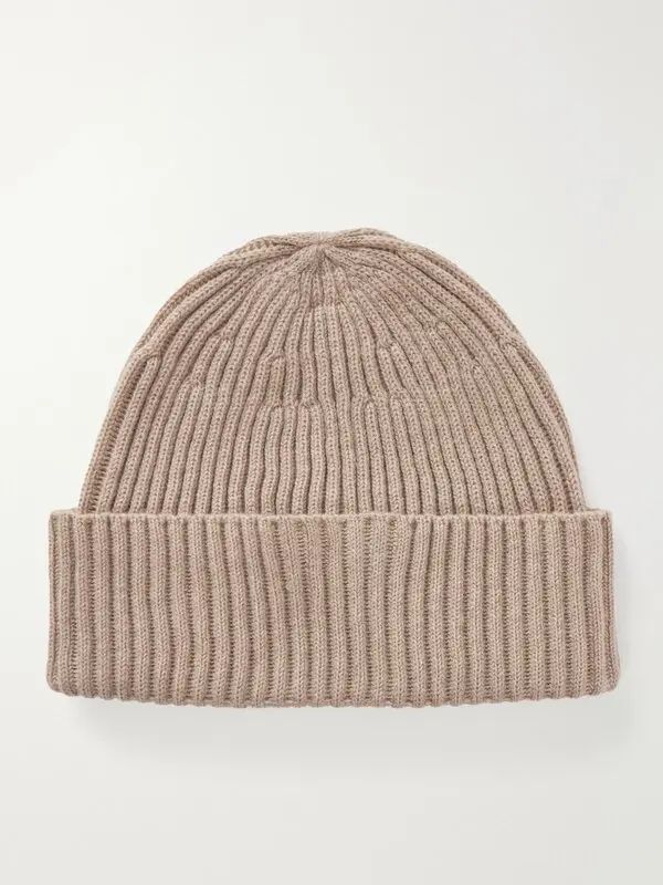 Brunello Cucinelli Ribbed Cashmere Beanie - Brown