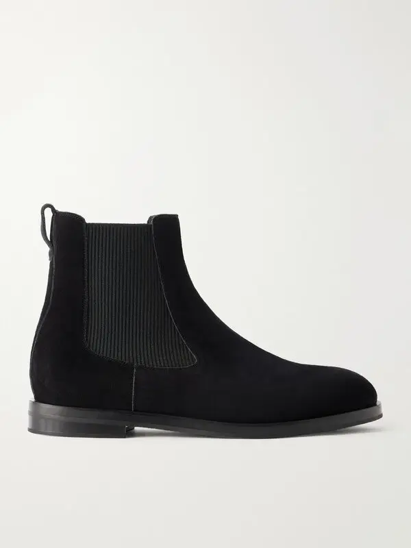 Manolo Blahnik Sempione Manny Suede Chelsea Boots