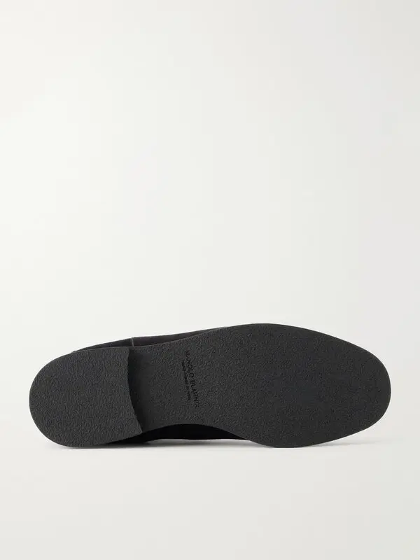Manolo Blahnik Sempione Manny Suede Chelsea Boots