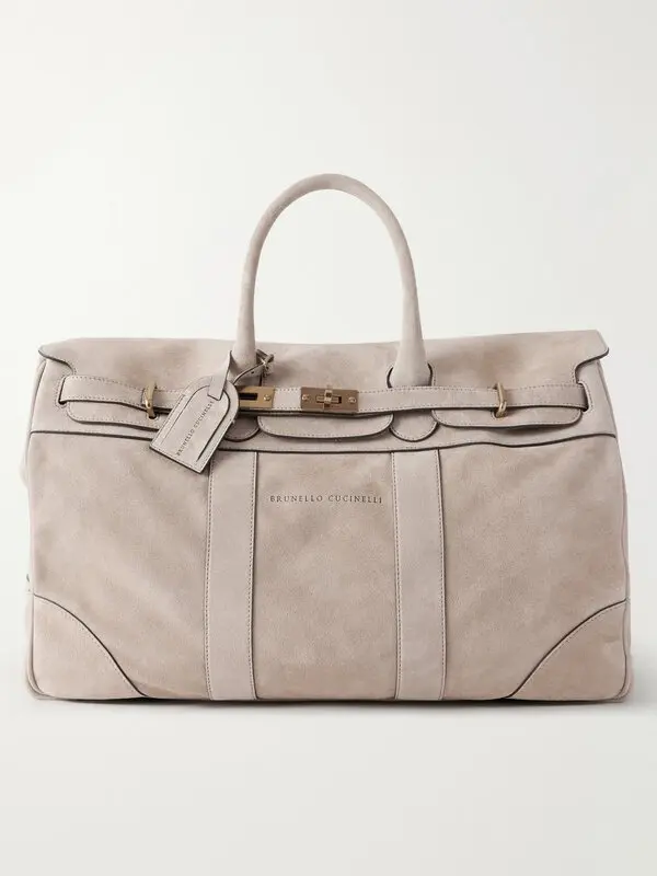 Brunello Cucinelli Country Suede Weekend Bag - Neutrals