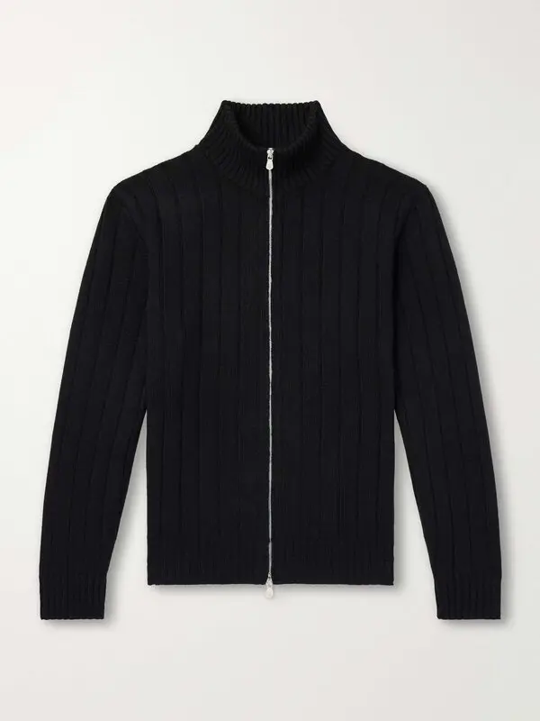 Brunello Cucinelli Ribbed-knit Cashmere Zip-up Sweater