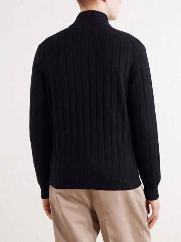 Brunello Cucinelli Ribbed-knit Cashmere Zip-up Sweater