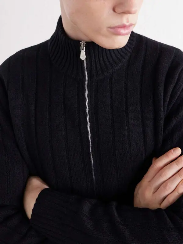 Brunello Cucinelli Ribbed-knit Cashmere Zip-up Sweater